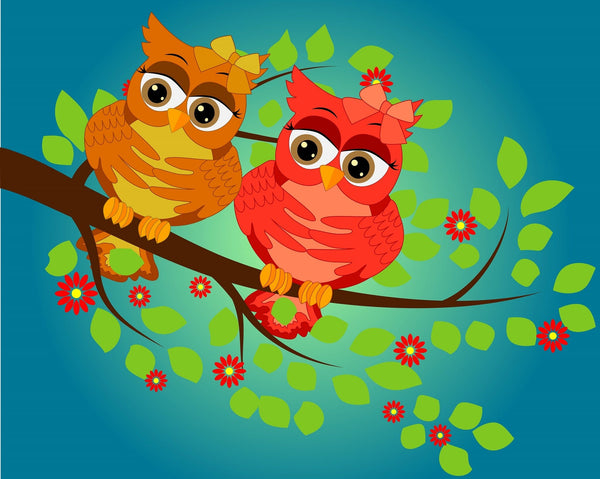 Bright Owls Wall Mural - PASWM