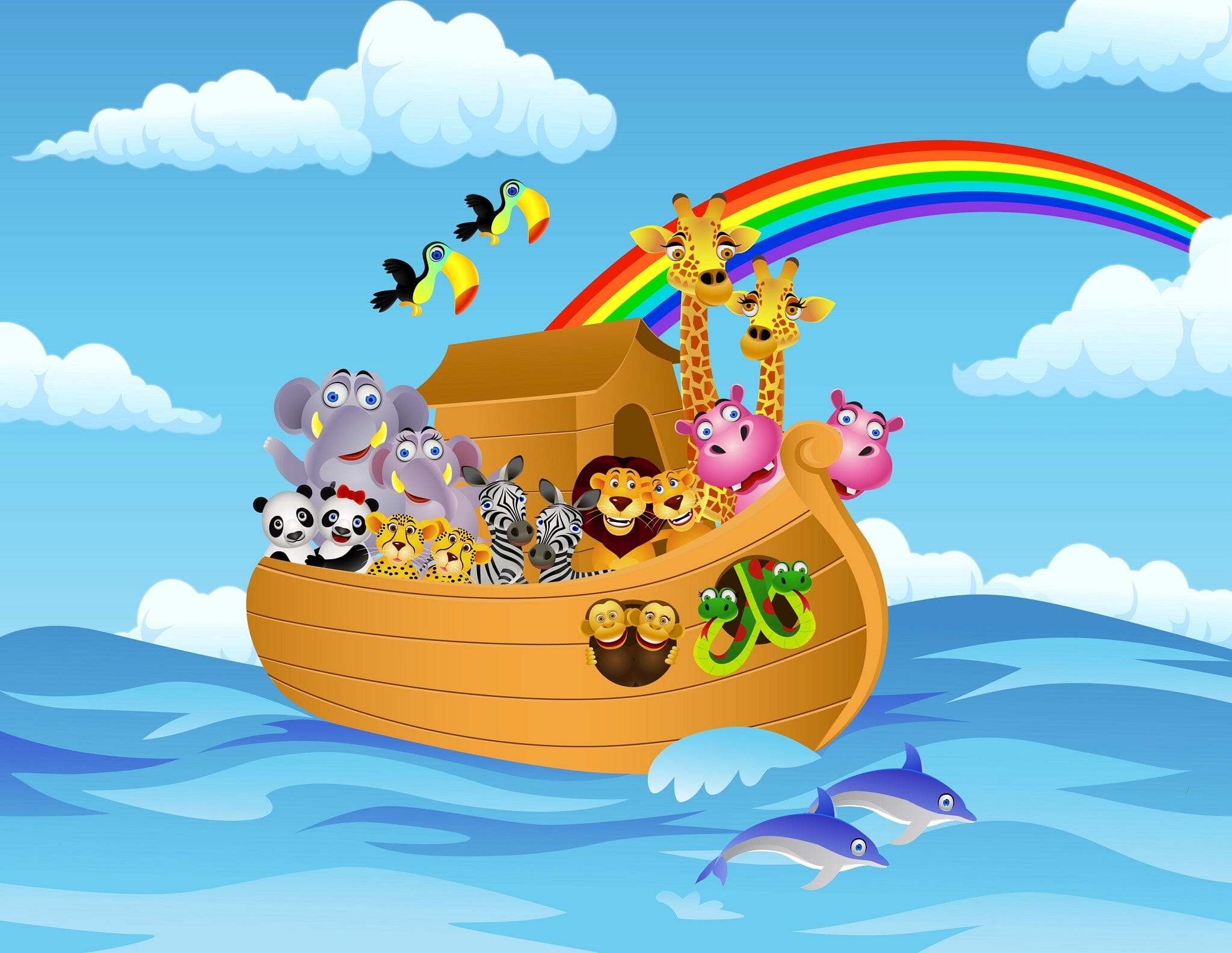 Animals on Noah's Ark Wall Mural - PASWM