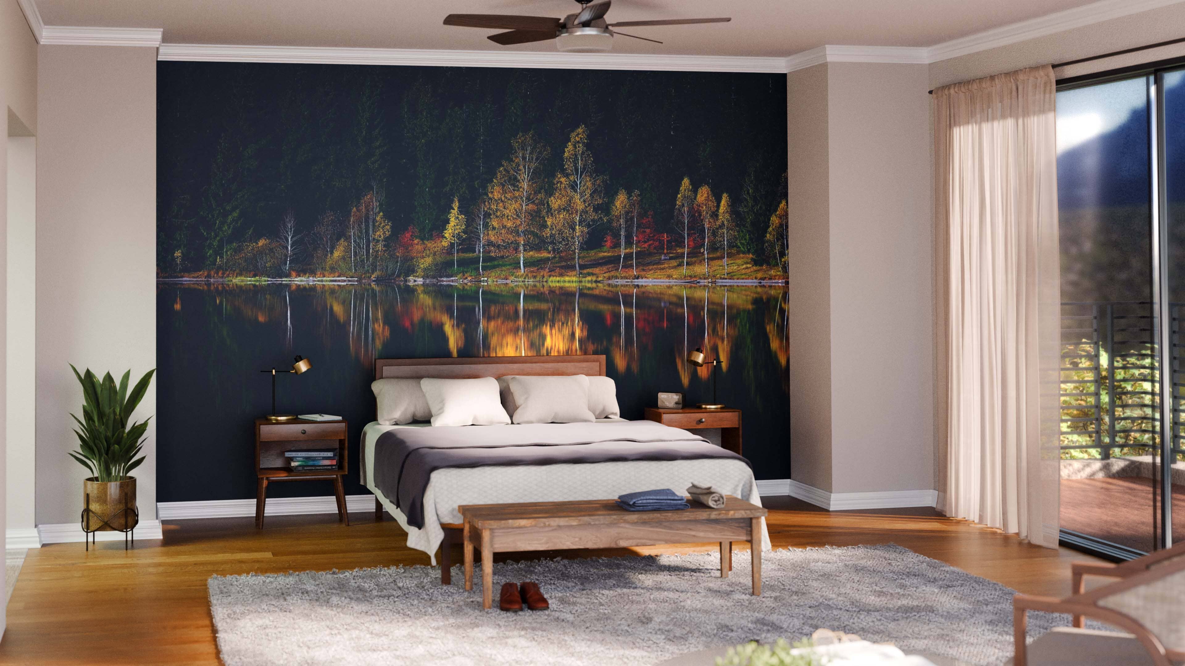 Autumn Reflection On The Lake Wall Mural - PASWM