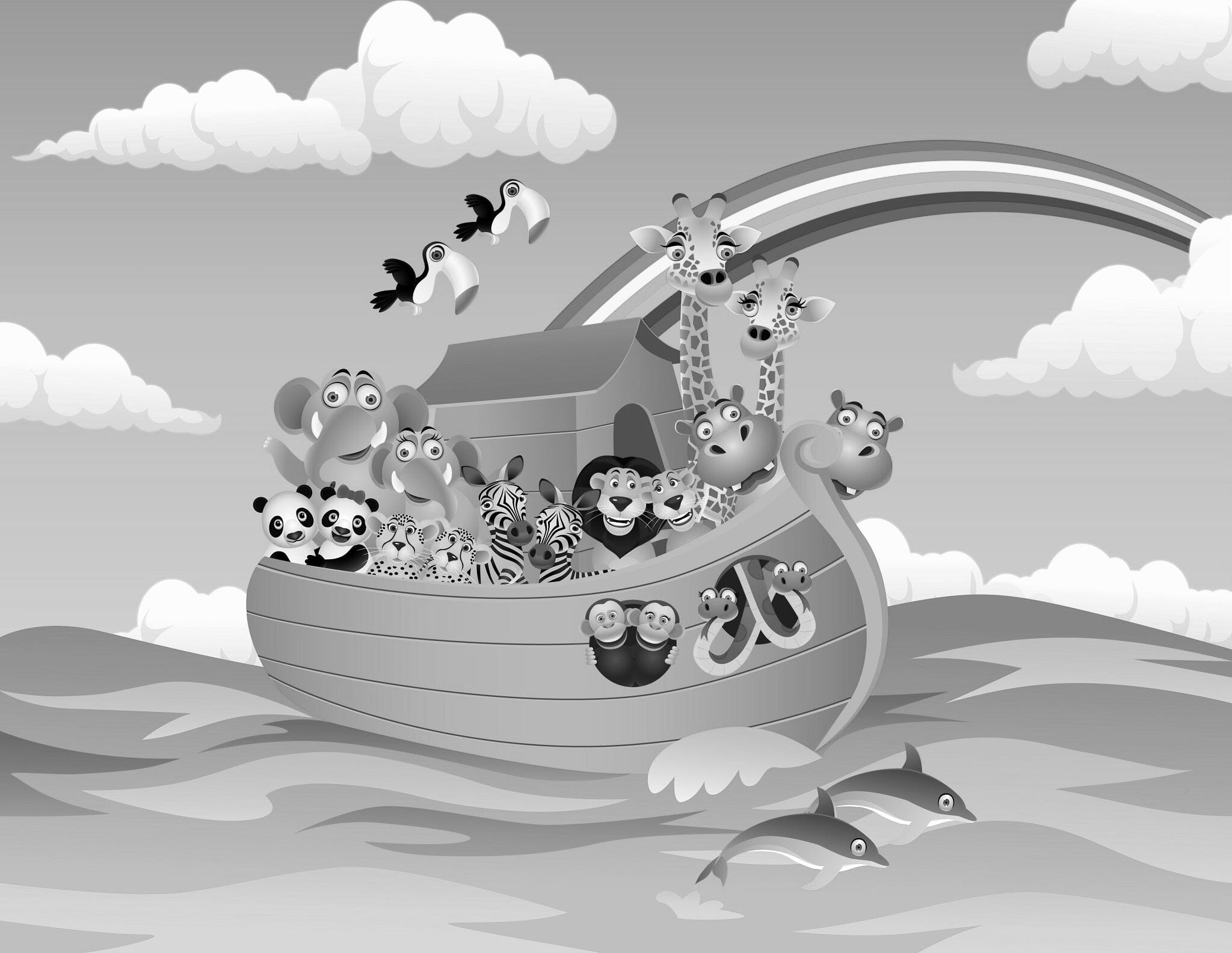 Animals on Noah's Ark Wall Mural - PASWM