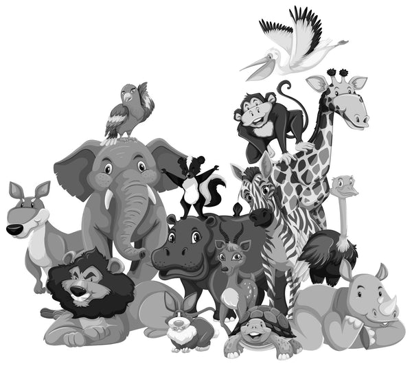 Colorful Safari Crew Wall Mural - PASWM