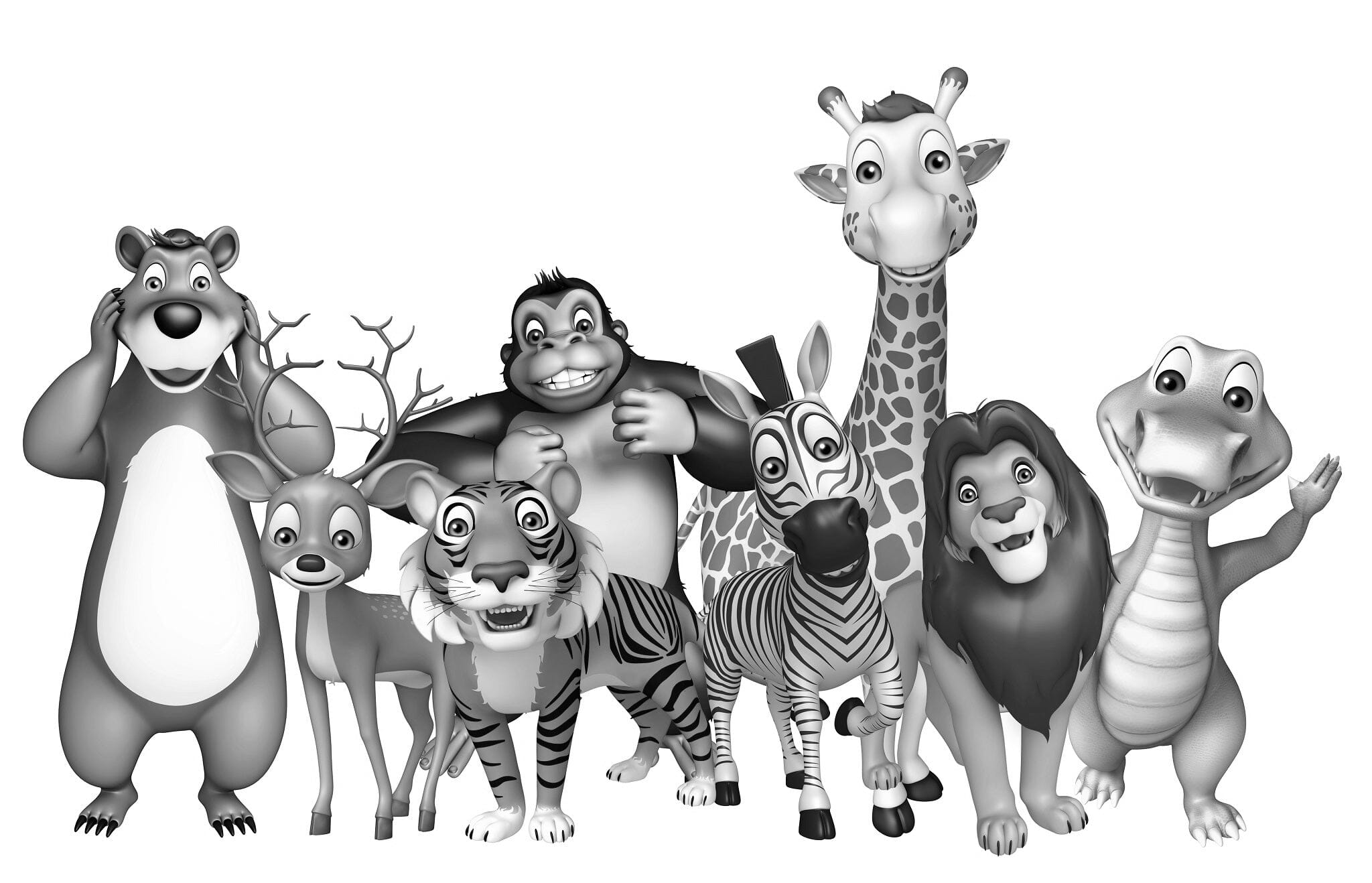 Happy Animal Gang Wall Mural - PASWM