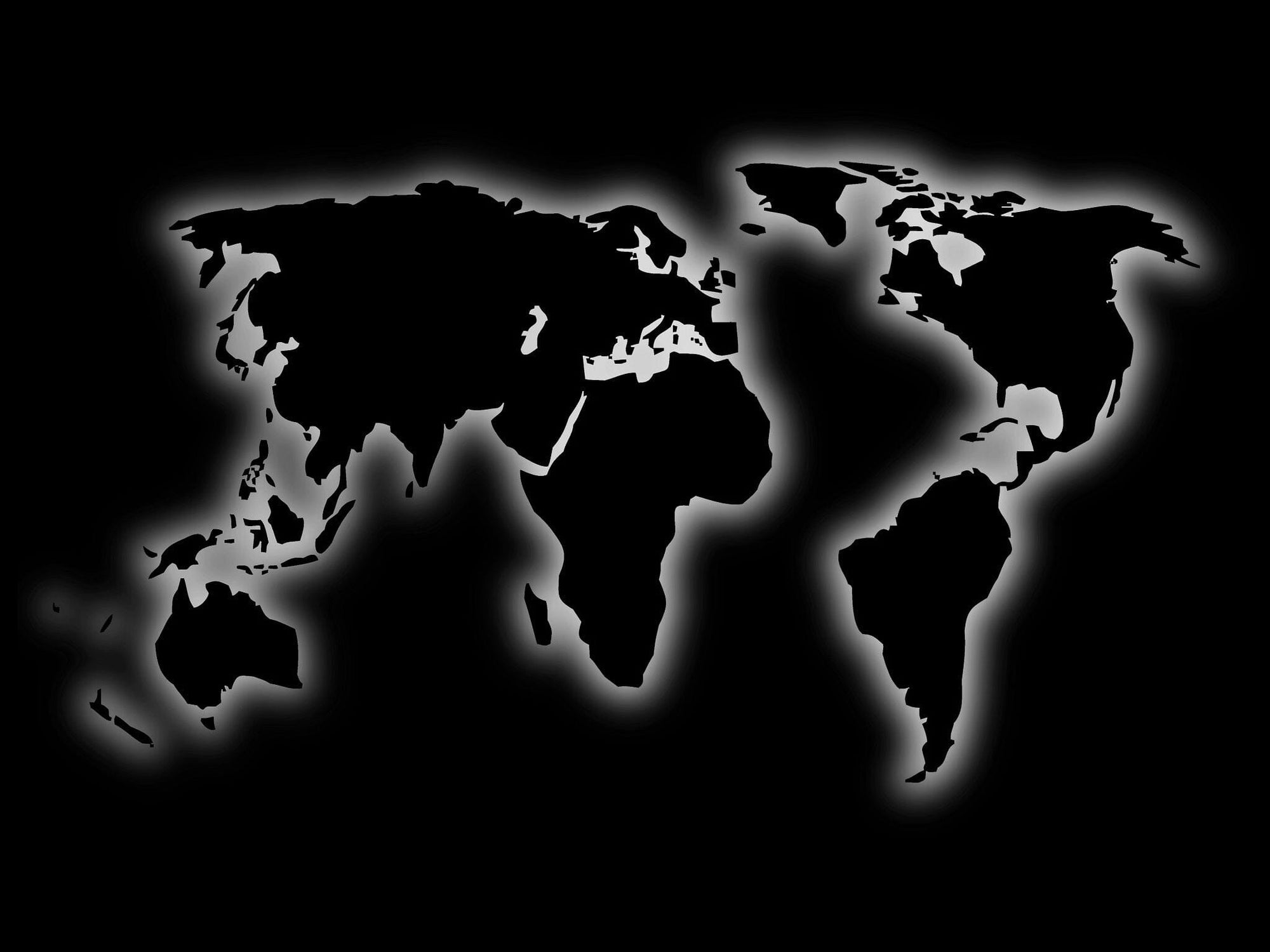 Glowing World Map Peel and Stick Wall Mural - Peel and Stick Wall Murals