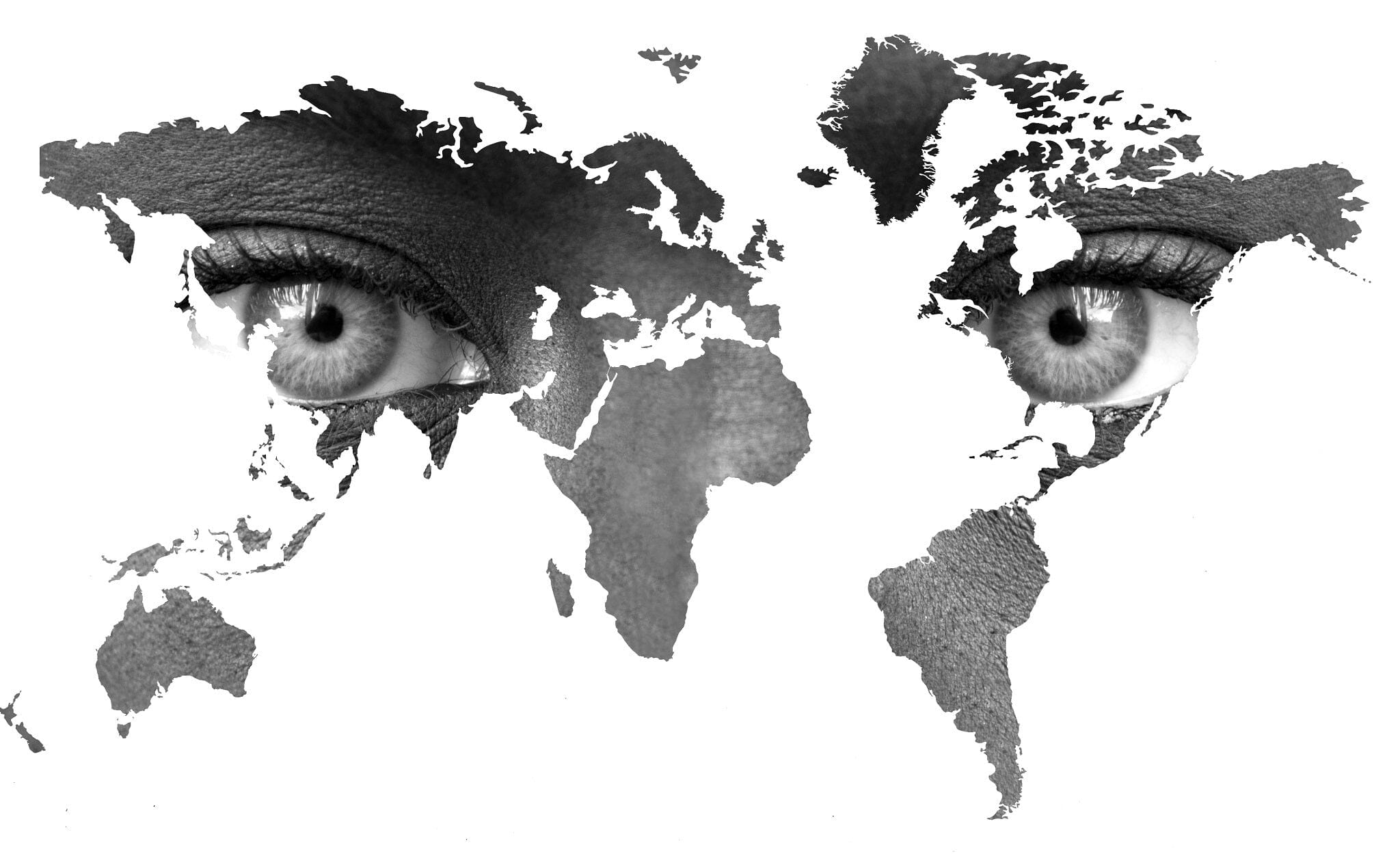 The World Map with Eyes Wall Mural - PASWM