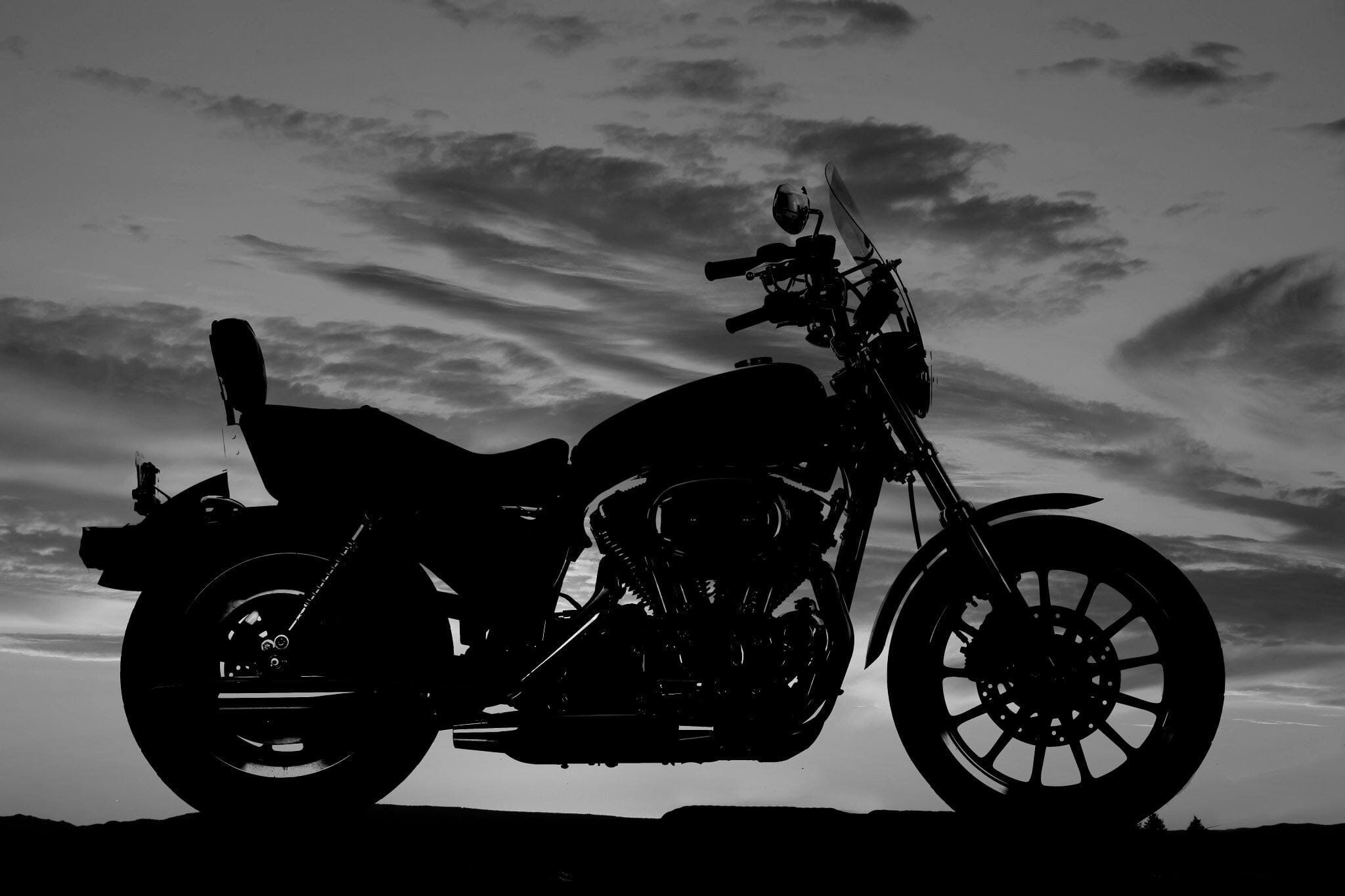 Motorcycle Silhouette Wall Mural - Peel and Stick Wall Murals