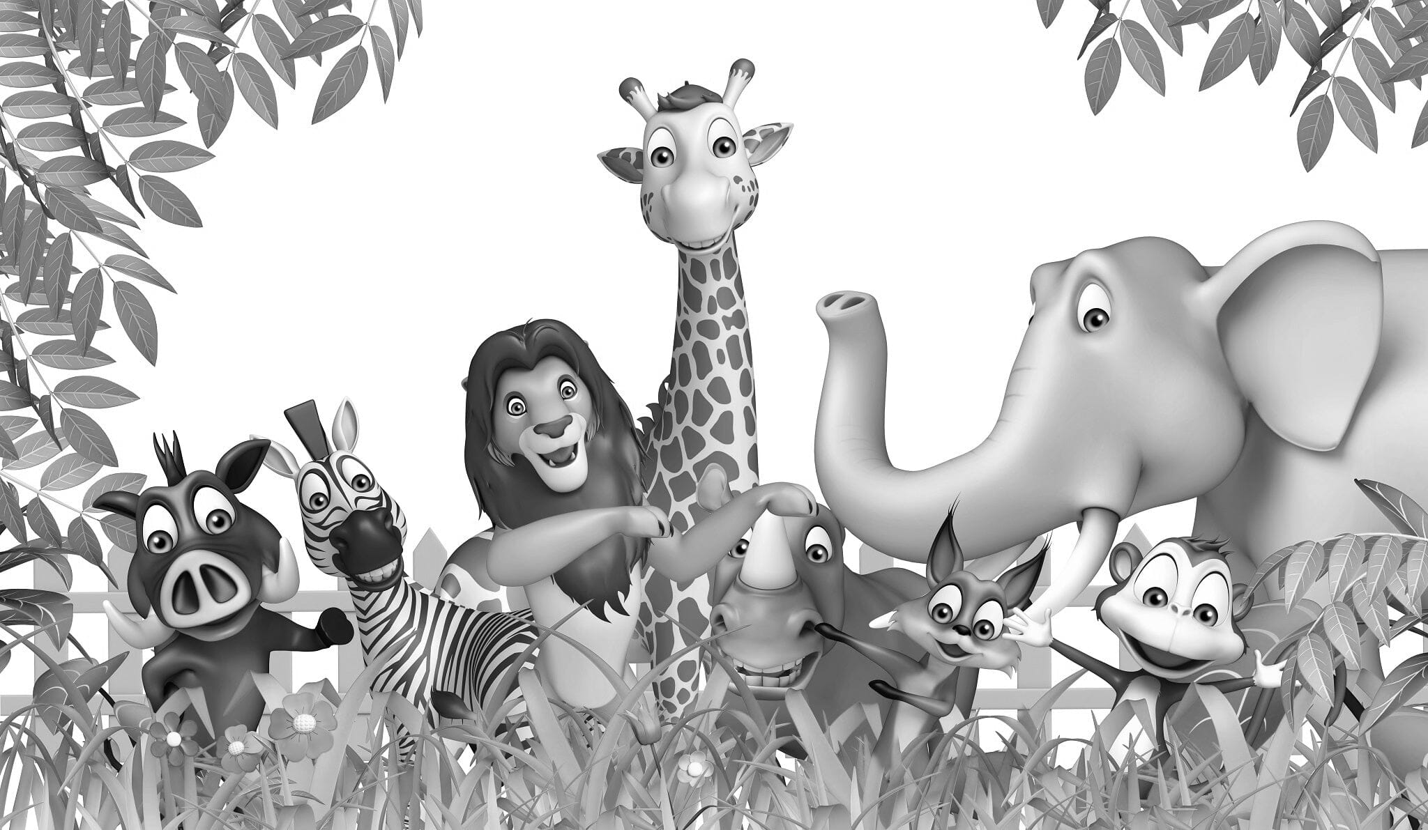 Safari Adventure Gang Wall Mural - PASWM