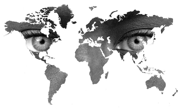 The World Map with Eyes Wall Mural - PASWM
