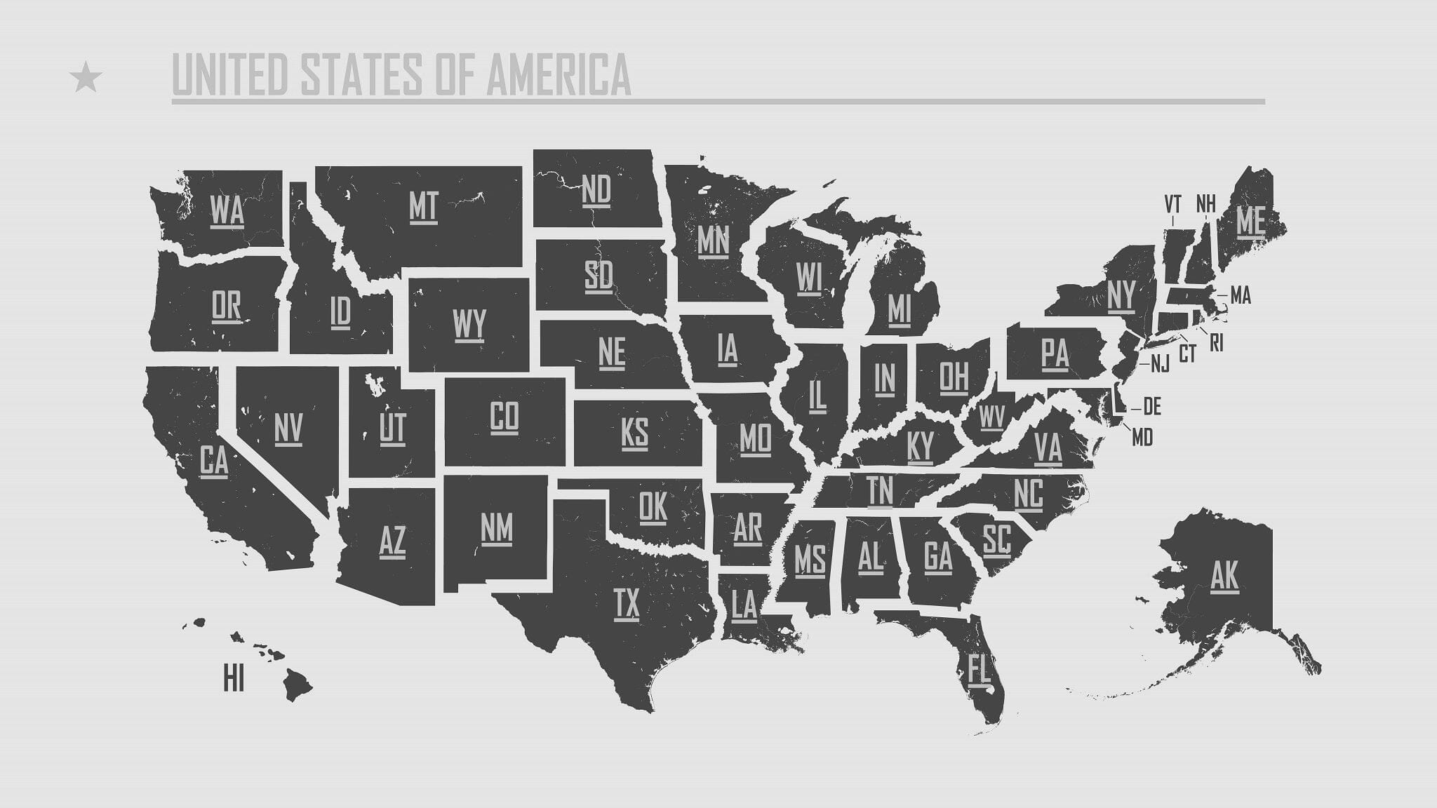 USA Map in Code Wall Mural - PASWM