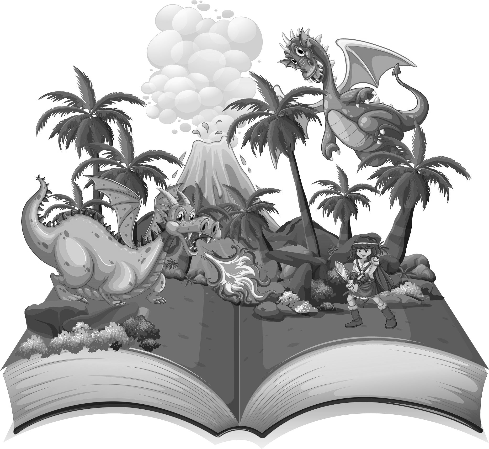 Volcano Battle Wall Mural - PASWM