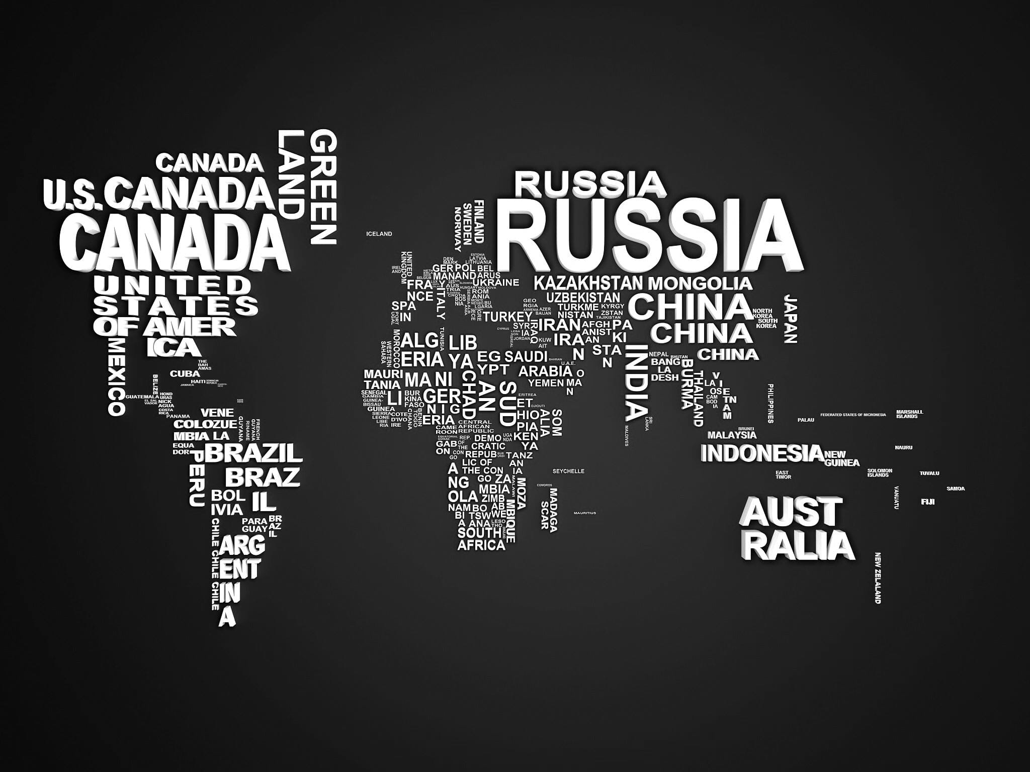 World Typography Wall Mural - PASWM