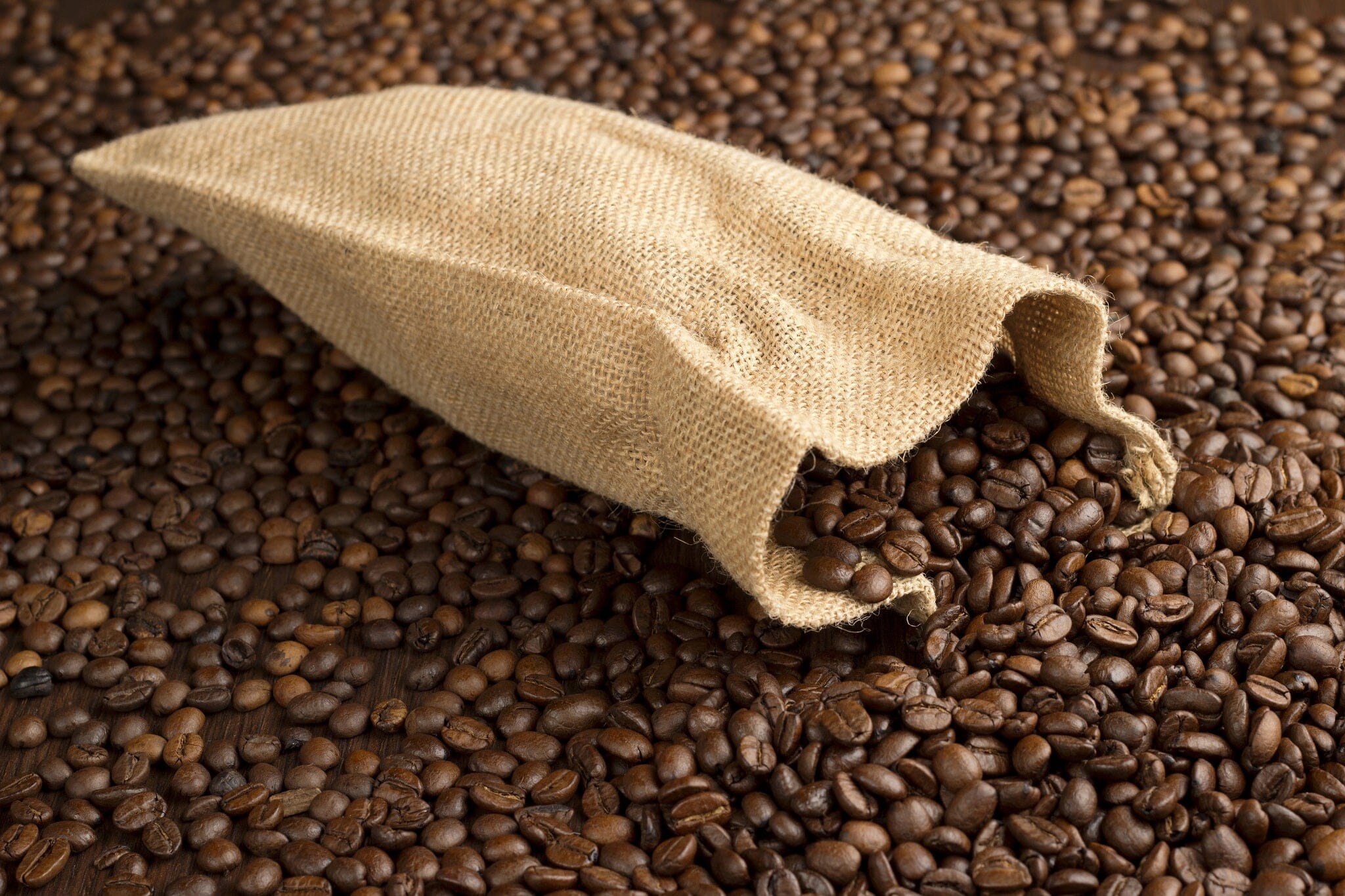 Burlap Sack of Coffee Beans Wall Mural - PASWM