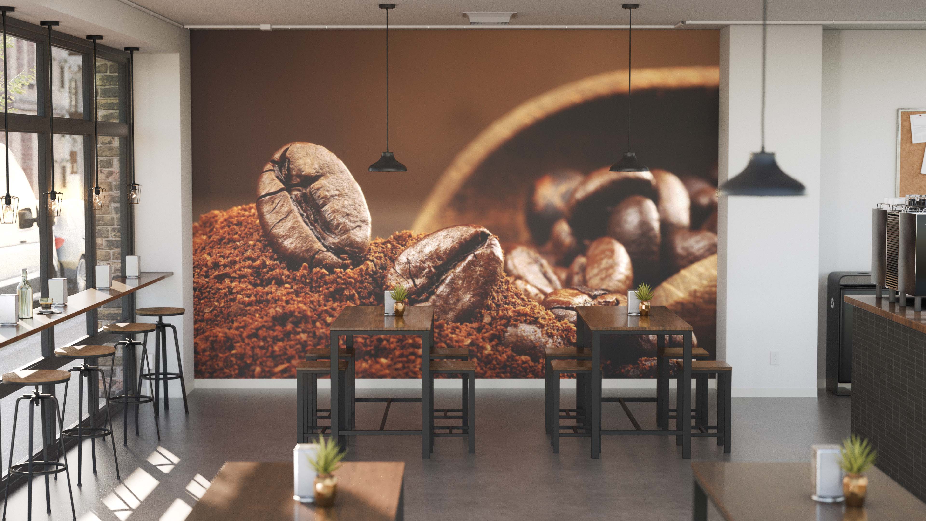 Ground Coffee and Beans Wall Mural - PASWM