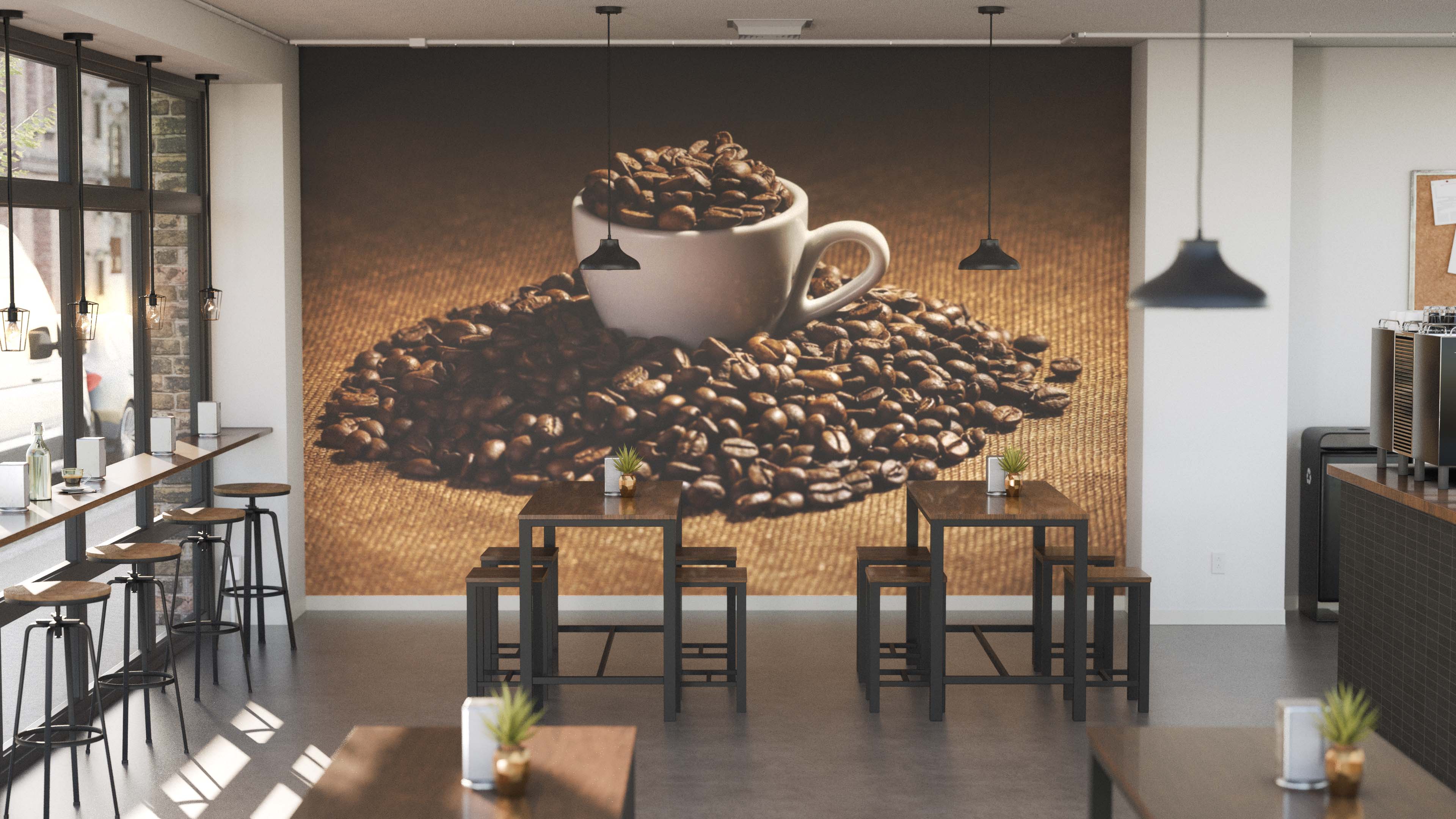 Overflowing Coffee Beans Wall Mural - PASWM