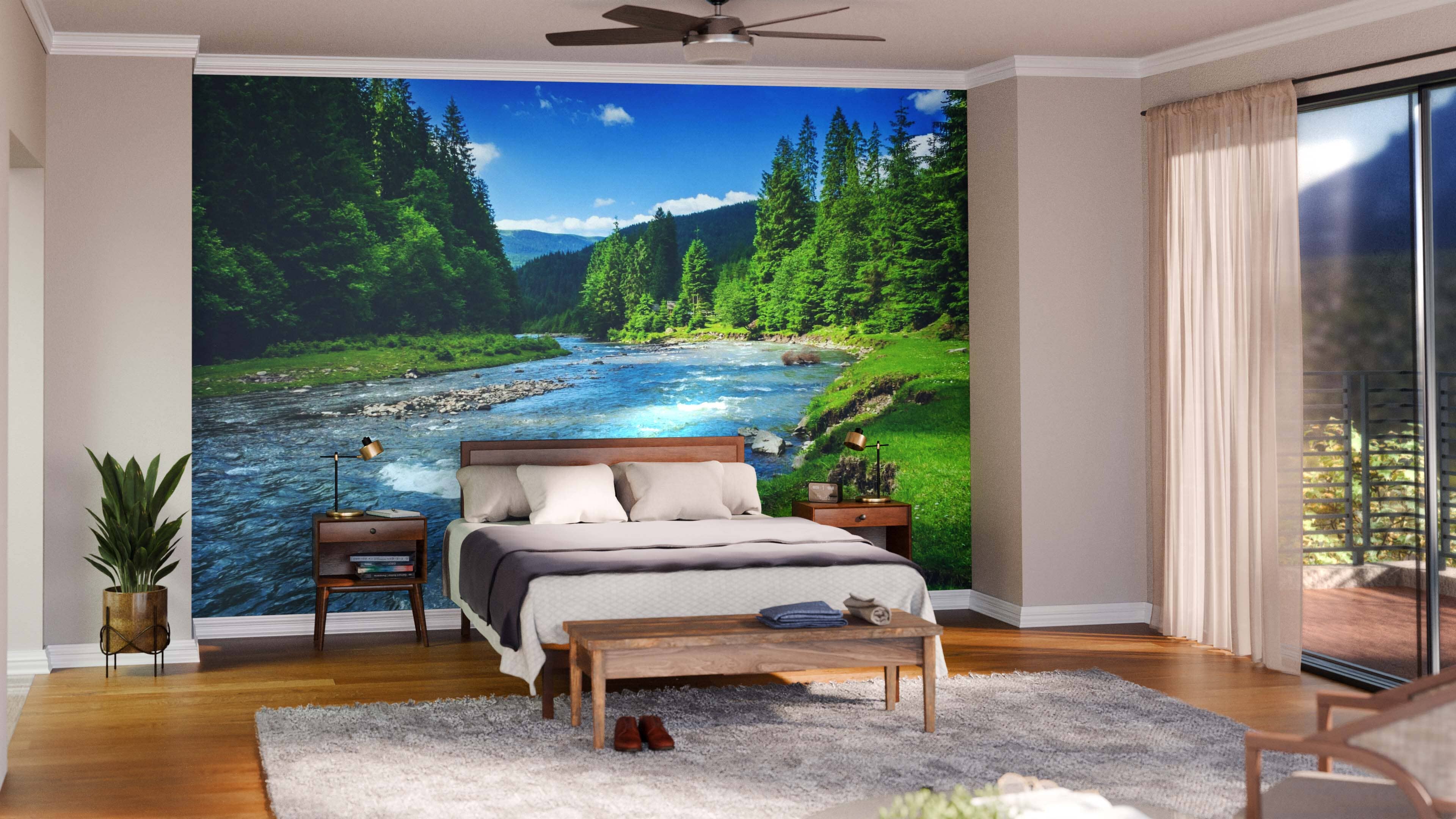 Fast Mountain River Wall Mural - PASWM