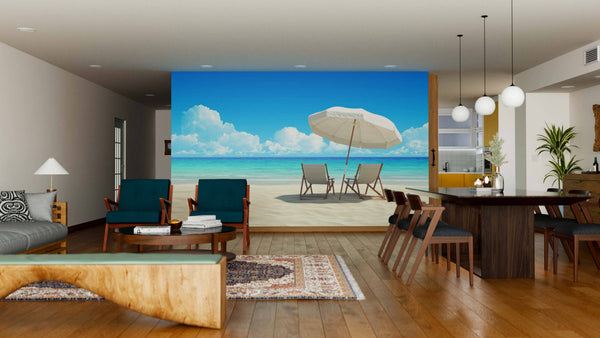 Chaise Lounge and Umbrella Wall Mural - PASWM