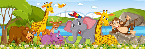 Happy Wildlife Parade Wall Mural - PASWM