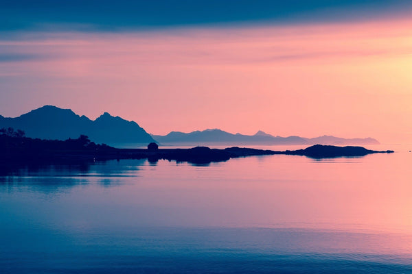 Midnight Sun on Water Wall Mural - PASWM