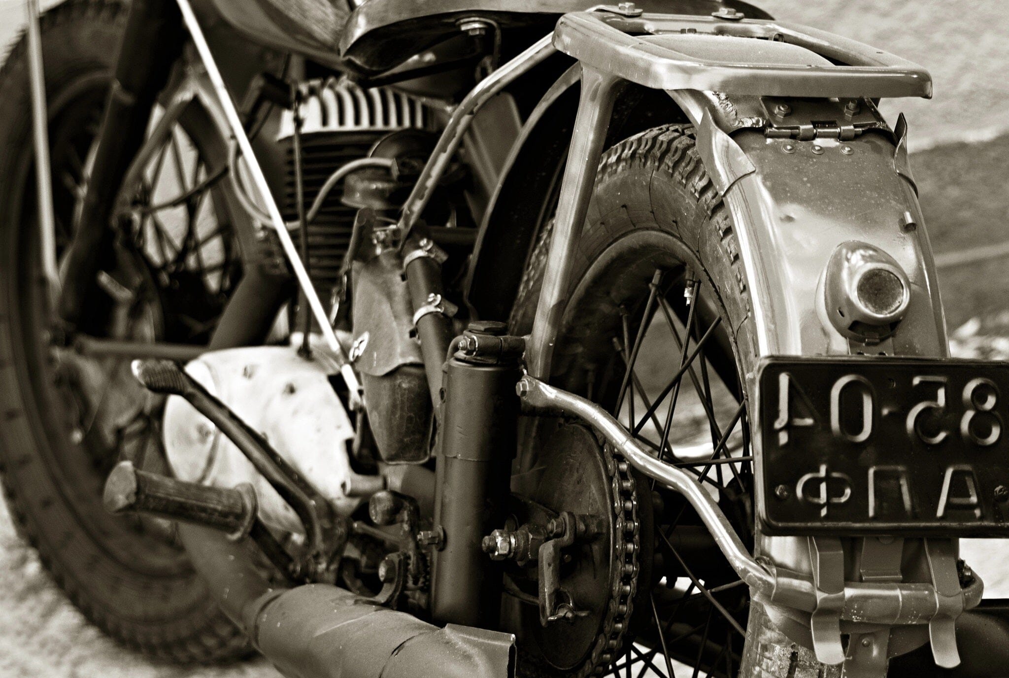 Old Motorcycle Engine Wall Mural - PASWM