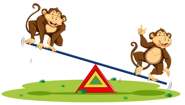 Playful Monkey See-Saw Wall Mural - PASWM