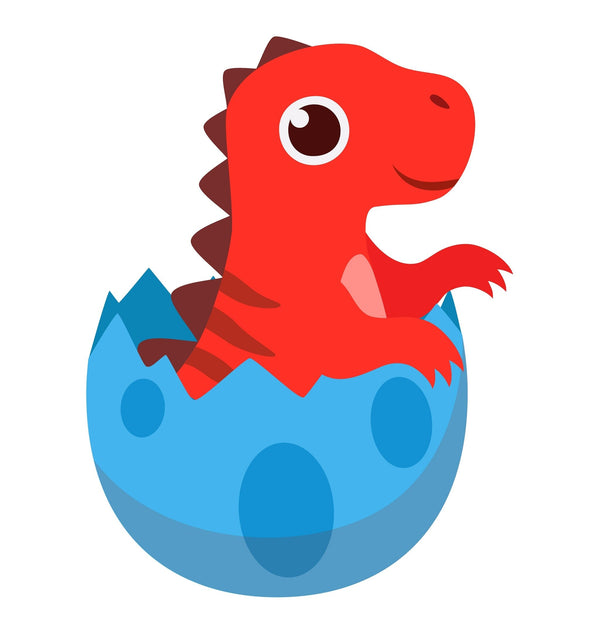 Red Dino Hatching Wall Mural - PASWM