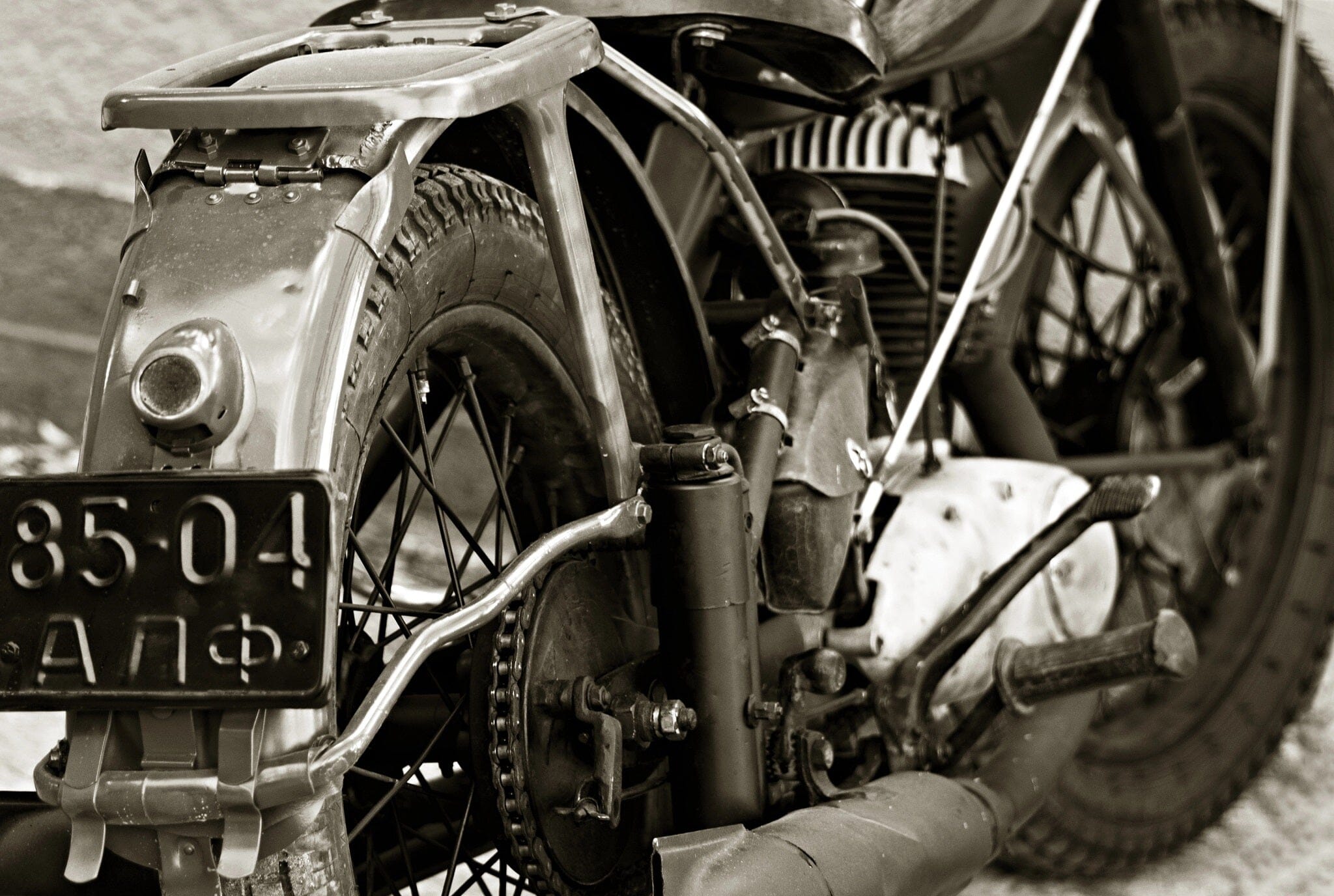 Old Motorcycle Engine Wall Mural - Peel and Stick Wall Murals