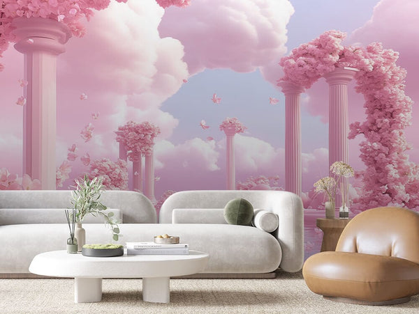Pink Haven Wall Mural - Peel and Stick Wall Murals