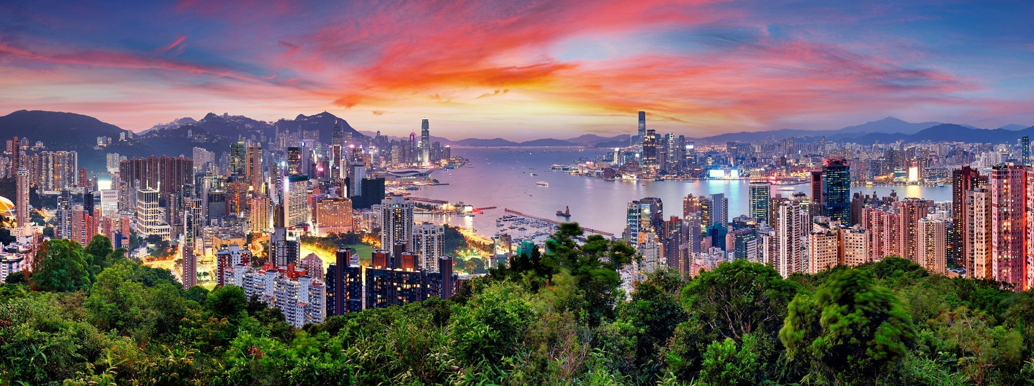 Victoria Harbour at Sunset Wall Mural - PASWM