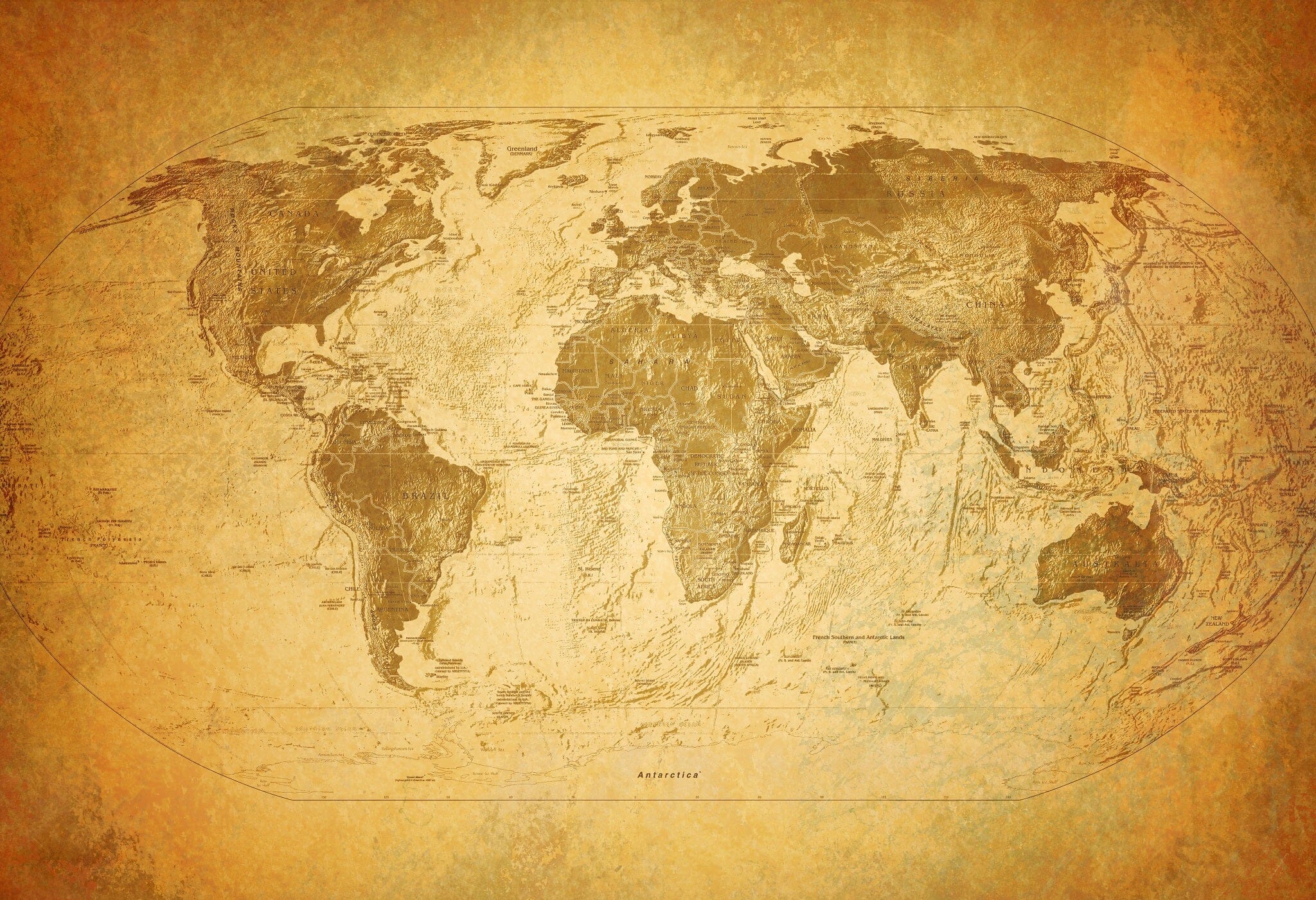 Vintage Classic Map Wall Mural - PASWM