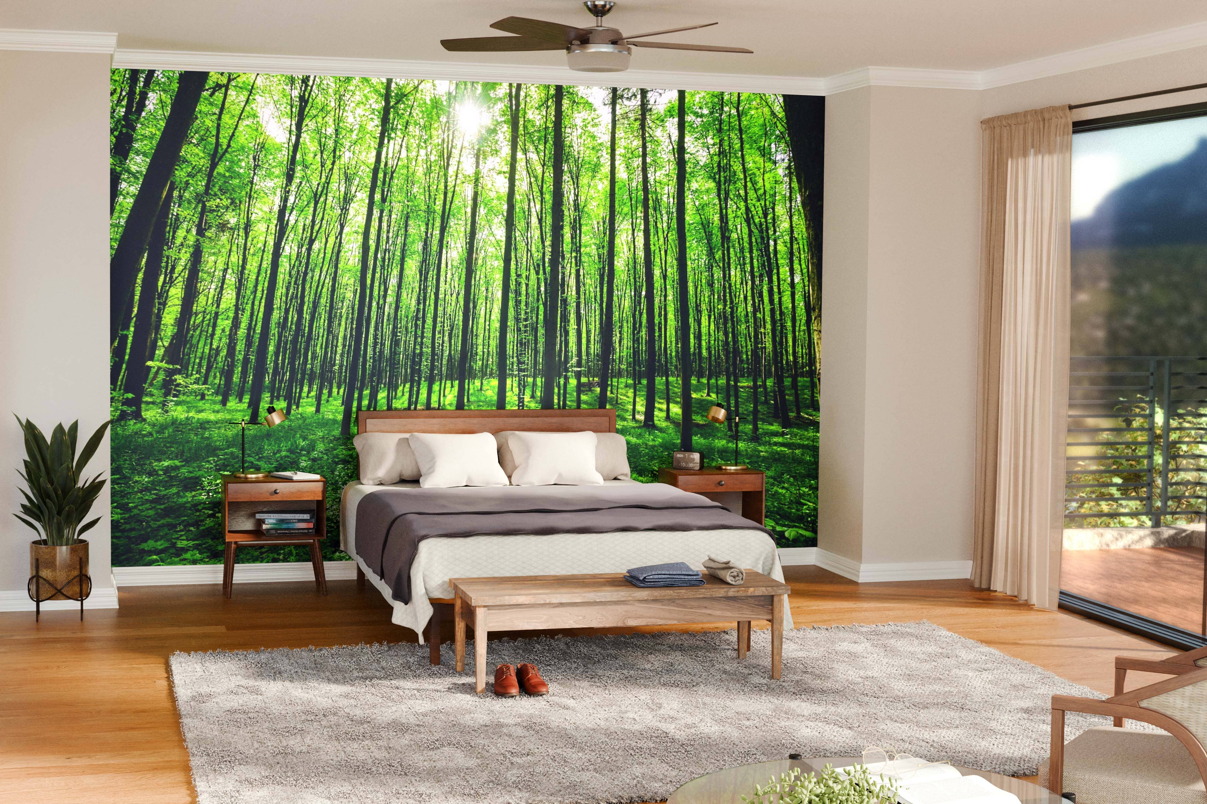 Young Forest Trees Wall Mural - PASWM